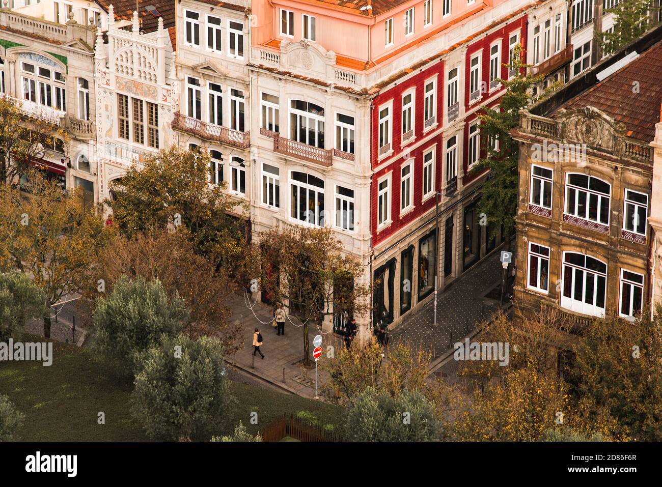 Traditional Portuguese Architecture Buildings in Front of the Park in ...