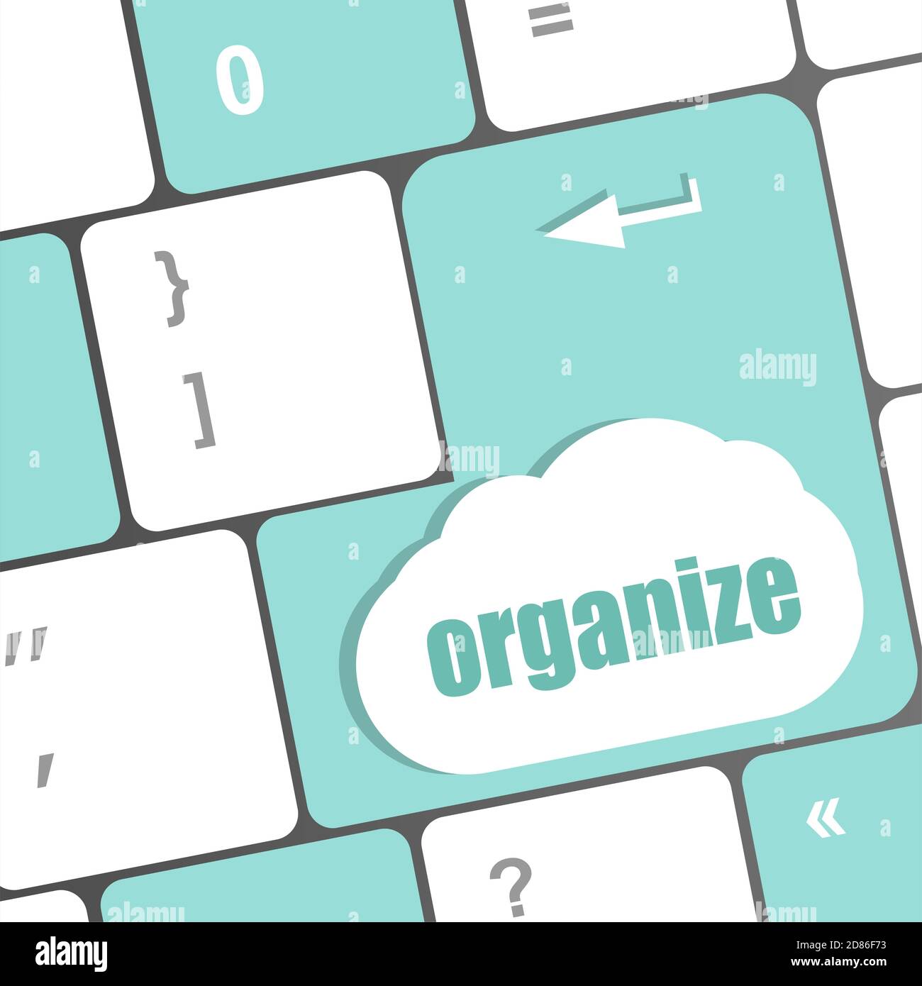 word organize on enter computer keyboard key Stock Photo - Alamy