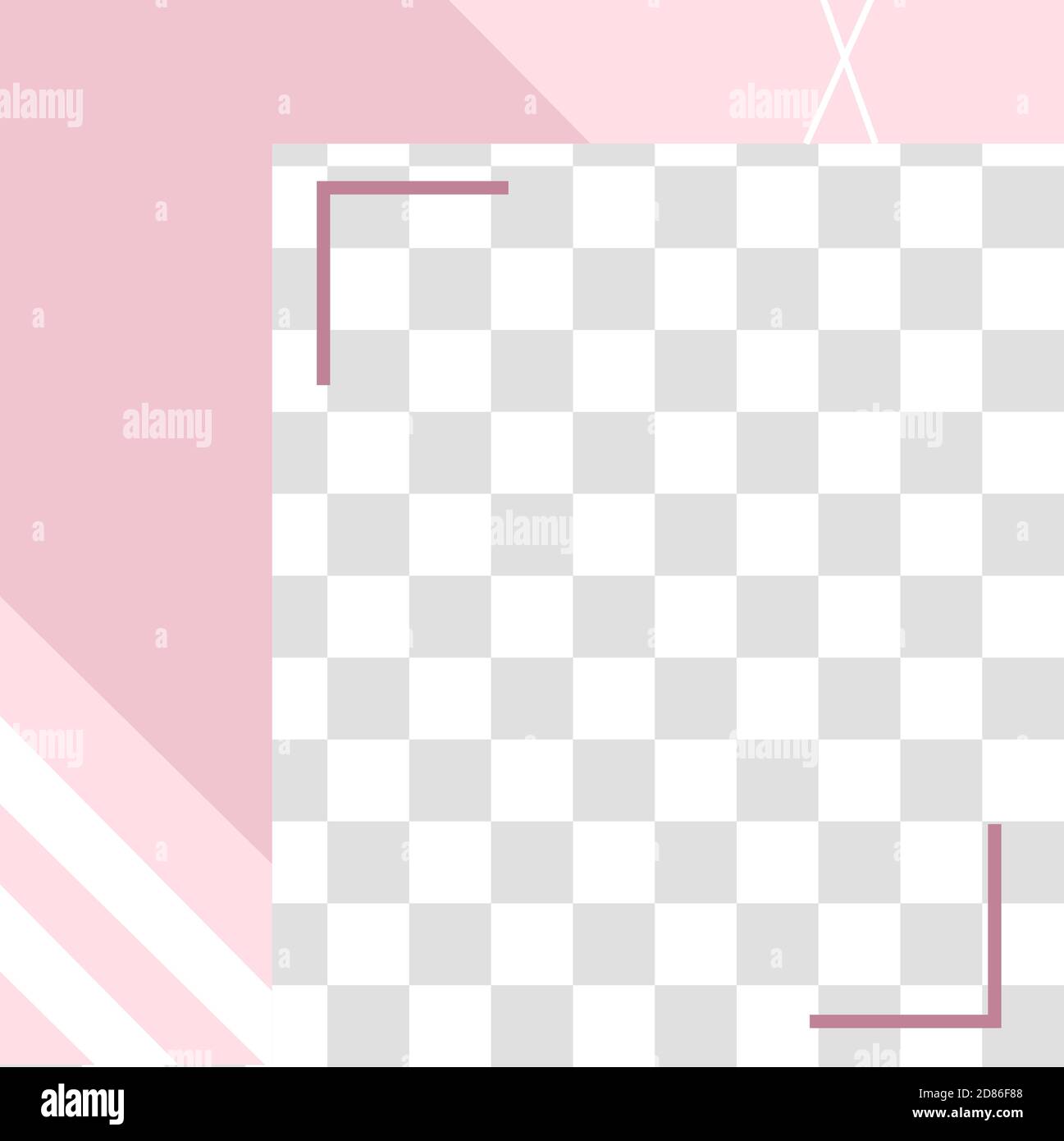 Pink floral post. Cute abstract social media post template Stock Vector ...