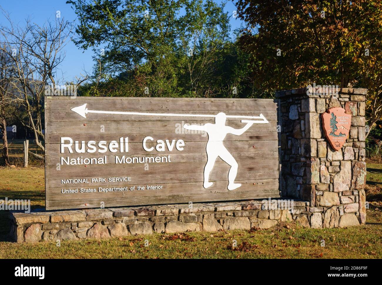 Russell Cave National Monument's Welcome Sign Stock Photo - Alamy