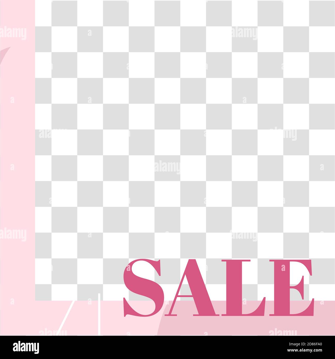 Pink floral post. Cute abstract sale social media post template Stock ...