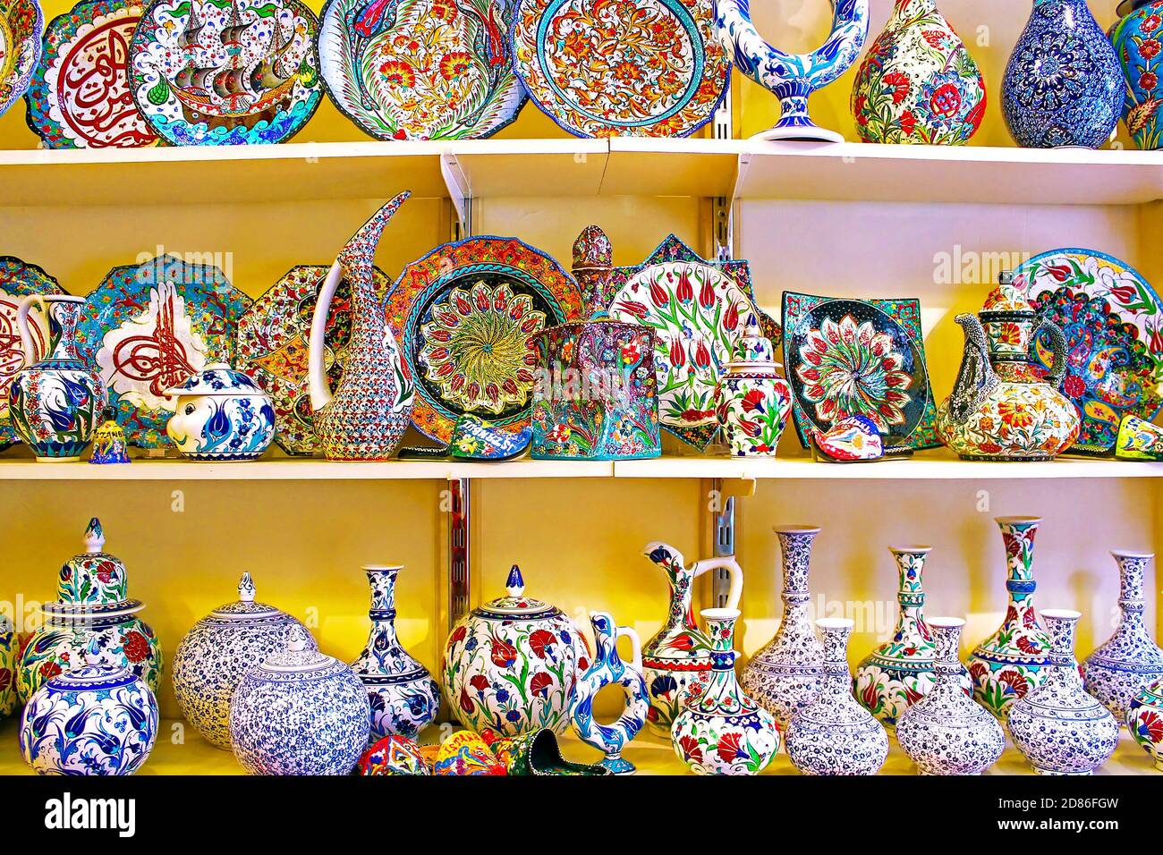 ISTANBUL, TURKEY - APRIL 01, 2013: Classical Turkish ceramics on the ...