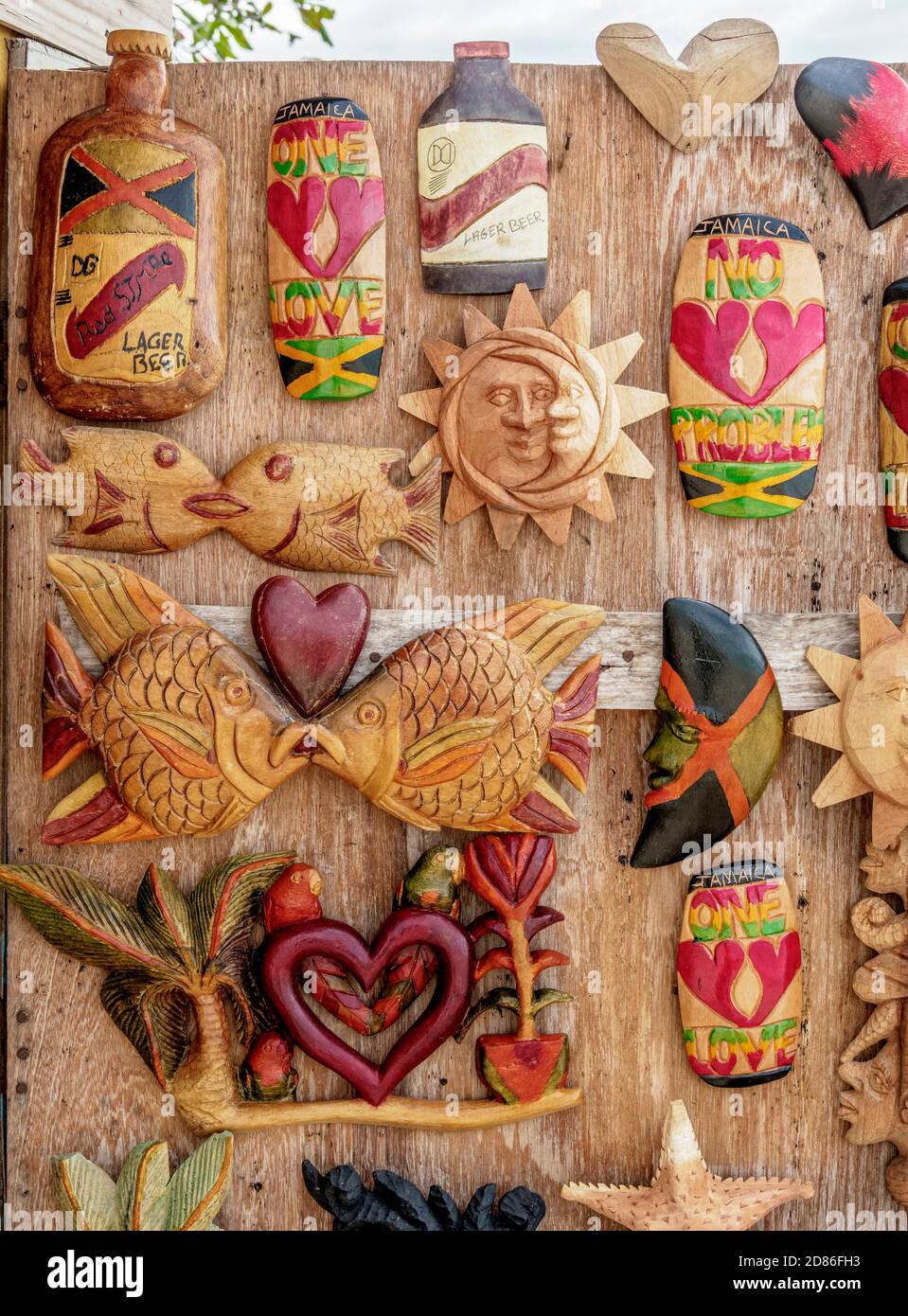 Handicraft stall at Seven Mile Beach, Long Bay, Negril, Westmoreland ...