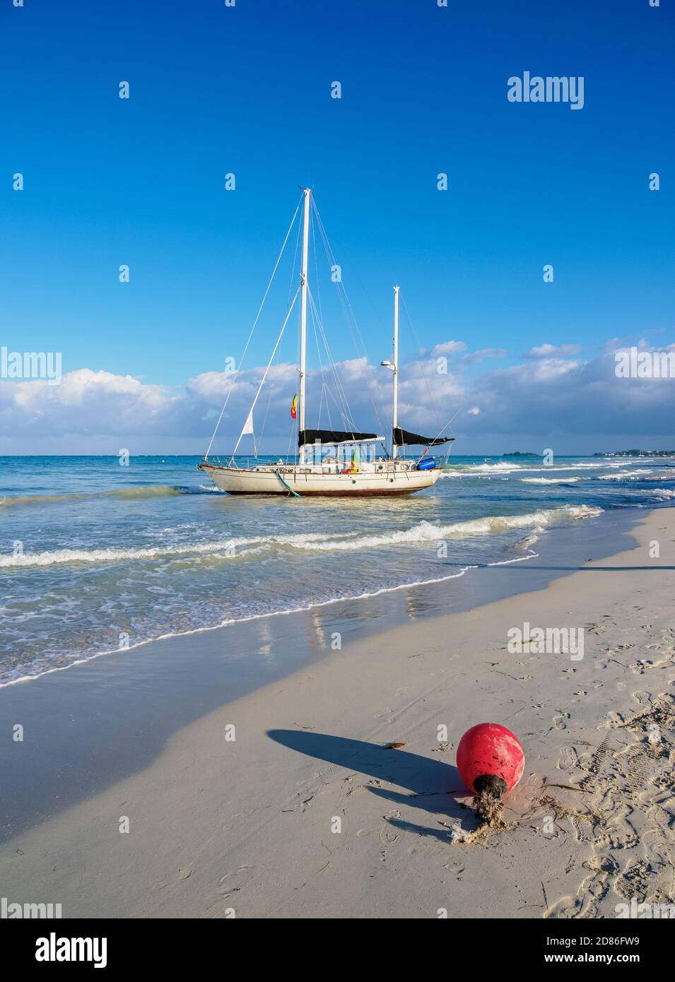 Sailing Ship at Seven Mile Beach, Long Bay, Negril, Westmoreland Parish ...