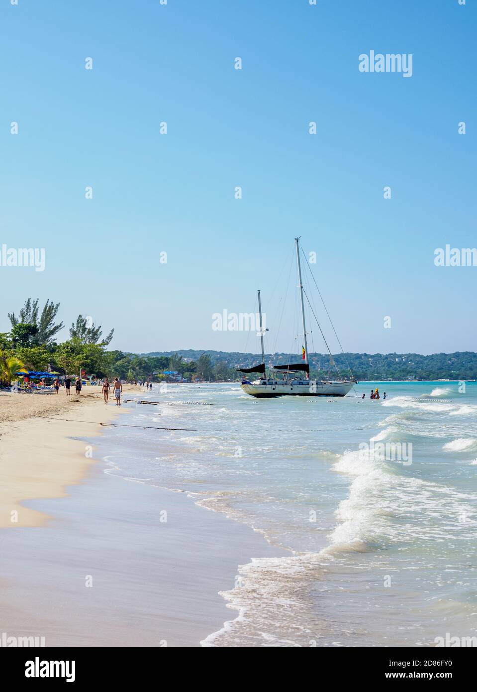 Seven Mile Beach, Long Bay, Negril, Westmoreland Parish, Jamaica Stock ...