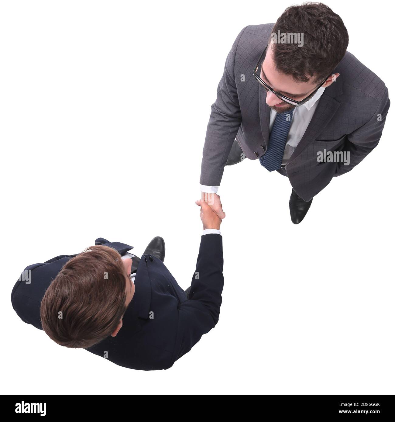 top view. business people shaking hands. isolated on white Stock Photo ...