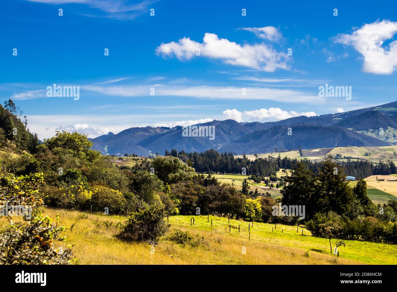 View of the beautiful mountains of the municipality of La Calera ...