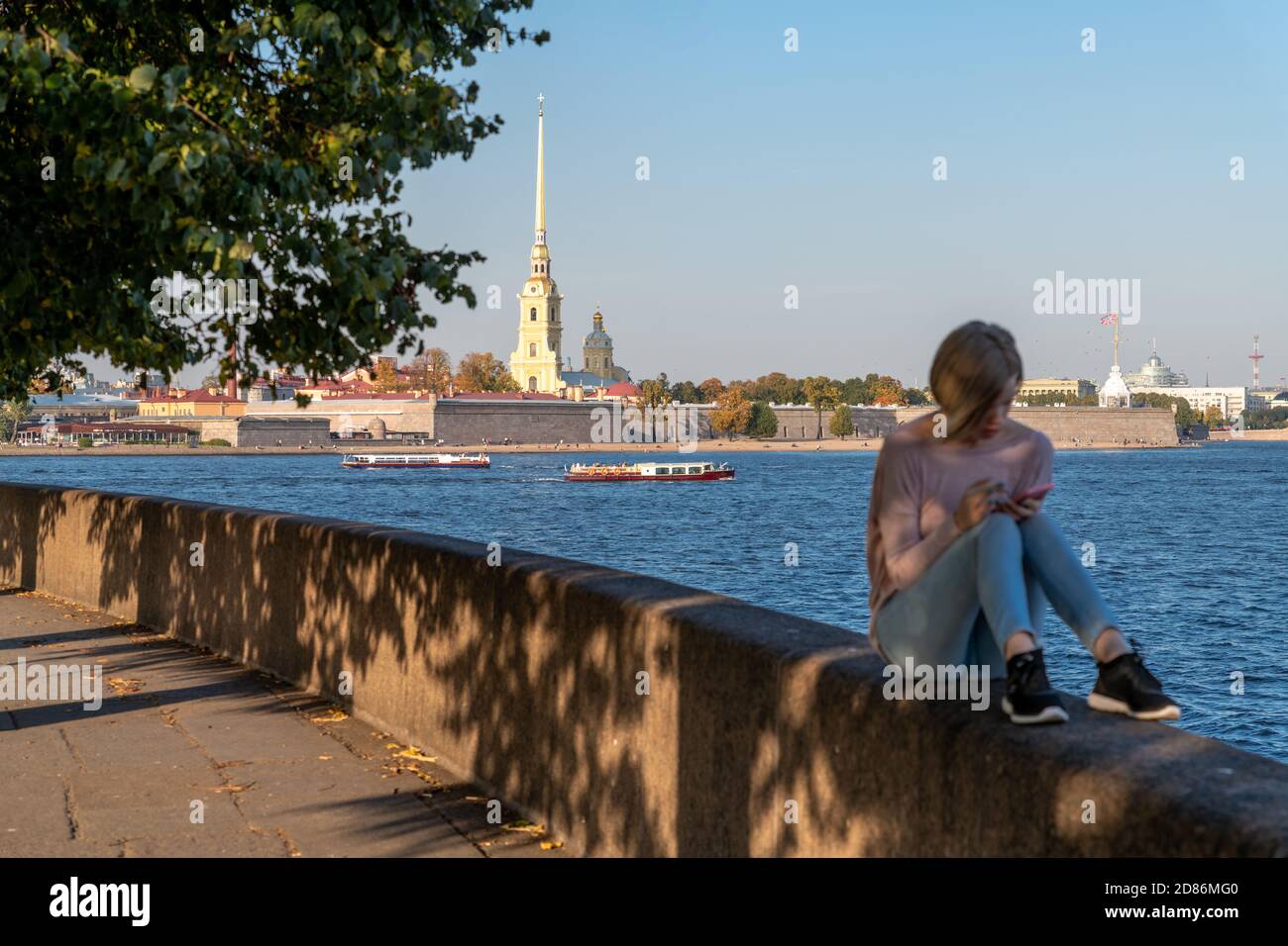 View of The Peter and Paul Fortress, citadel of St. Petersburg, Russia ...