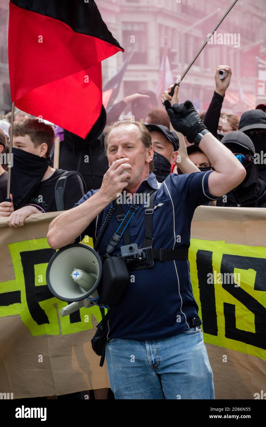Protesting with a megaphone hi-res stock photography and images - Alamy