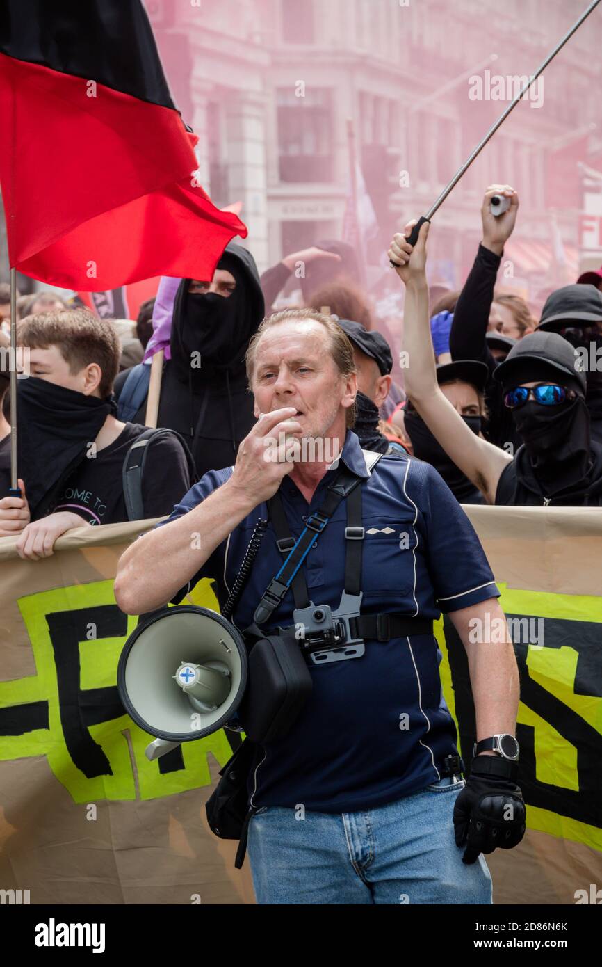 Protesting with a megaphone hi-res stock photography and images - Alamy