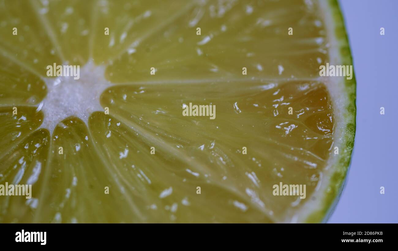 Lime pulp macro slice Stock Photo - Alamy