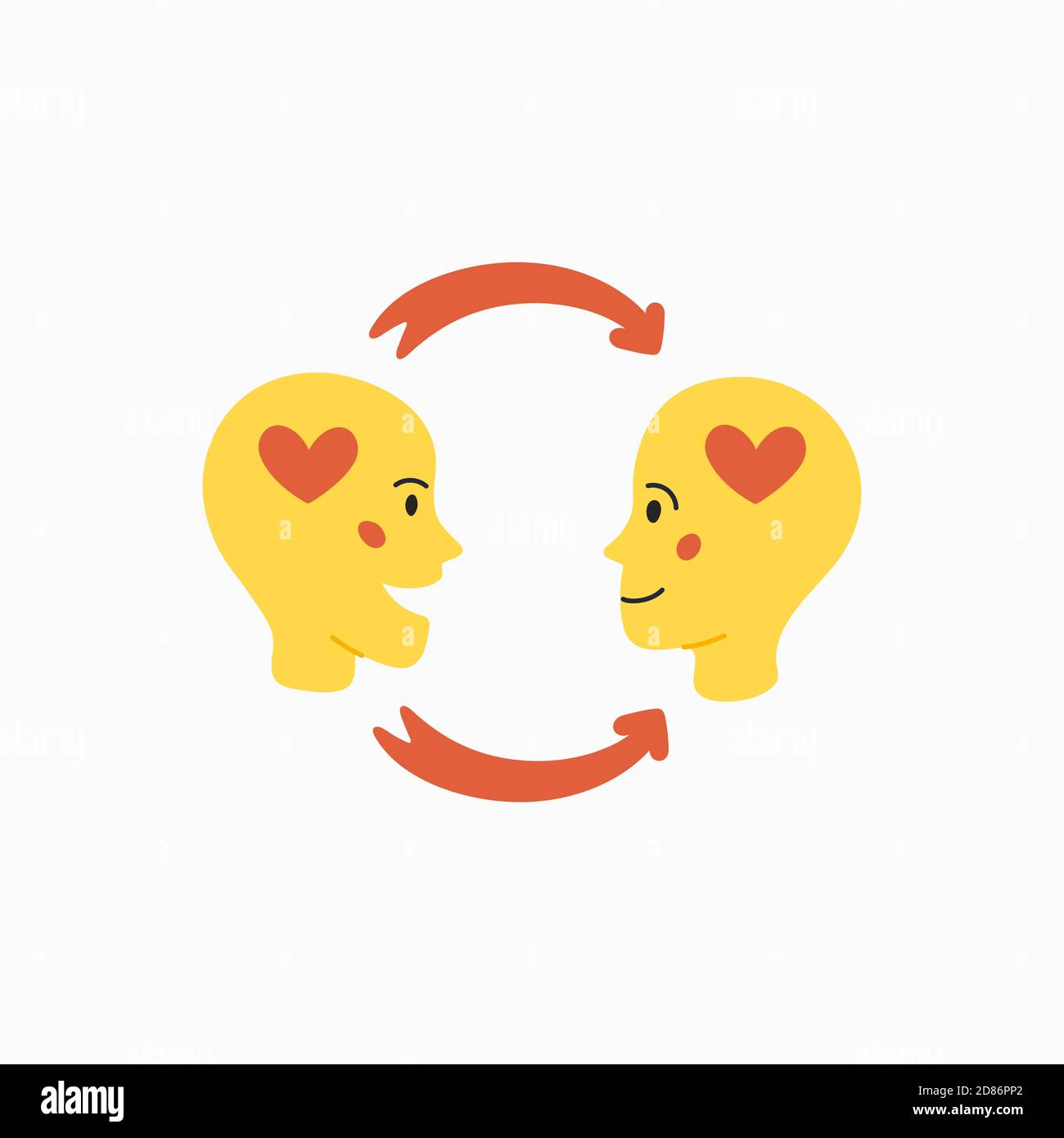 Empathy. Empathy concept - silhouettes of two human heads with an ...