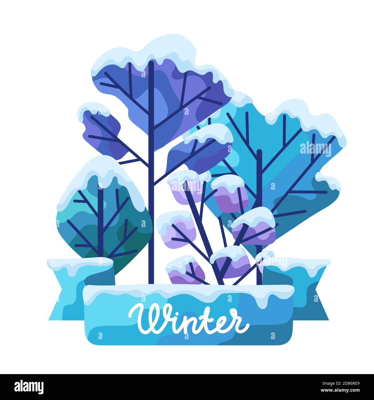 Winter background with trees Stock Vector Image & Art - Alamy