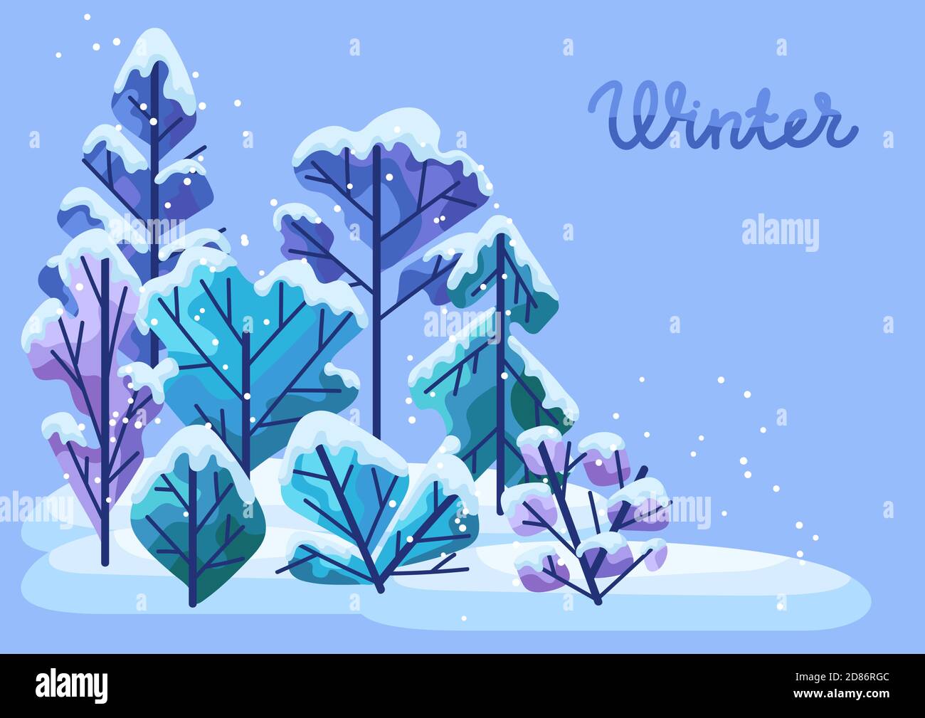 Winter background with trees Stock Vector Image & Art - Alamy