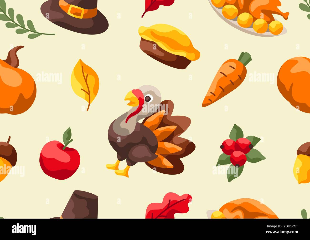 Happy Thanksgiving Day seamless pattern Stock Vector Image & Art - Alamy