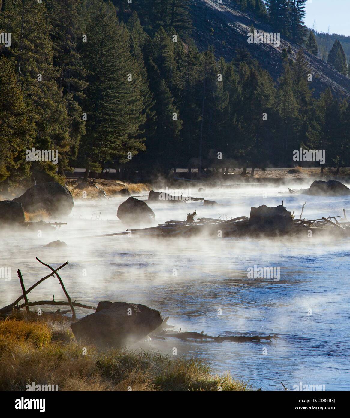 Bend in Madison River, Yellowstone Park, US., fall, 2020 Stock Photo ...