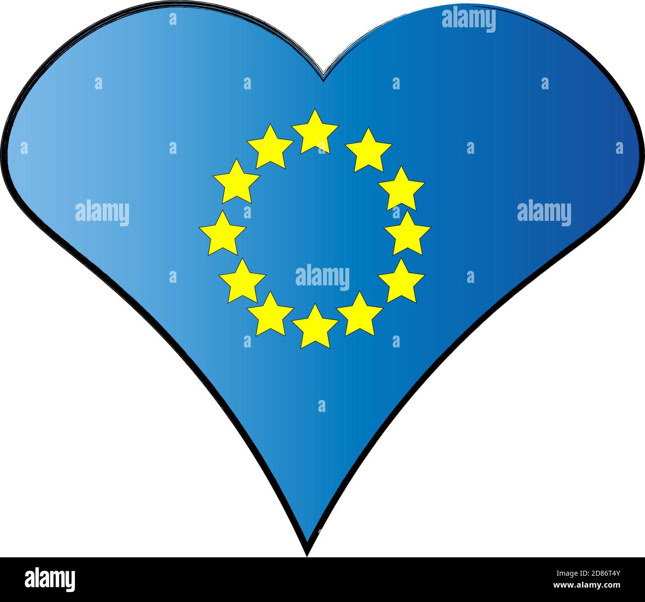 Drawn heart shaped EU flag, vector illustration Stock Vector Image ...