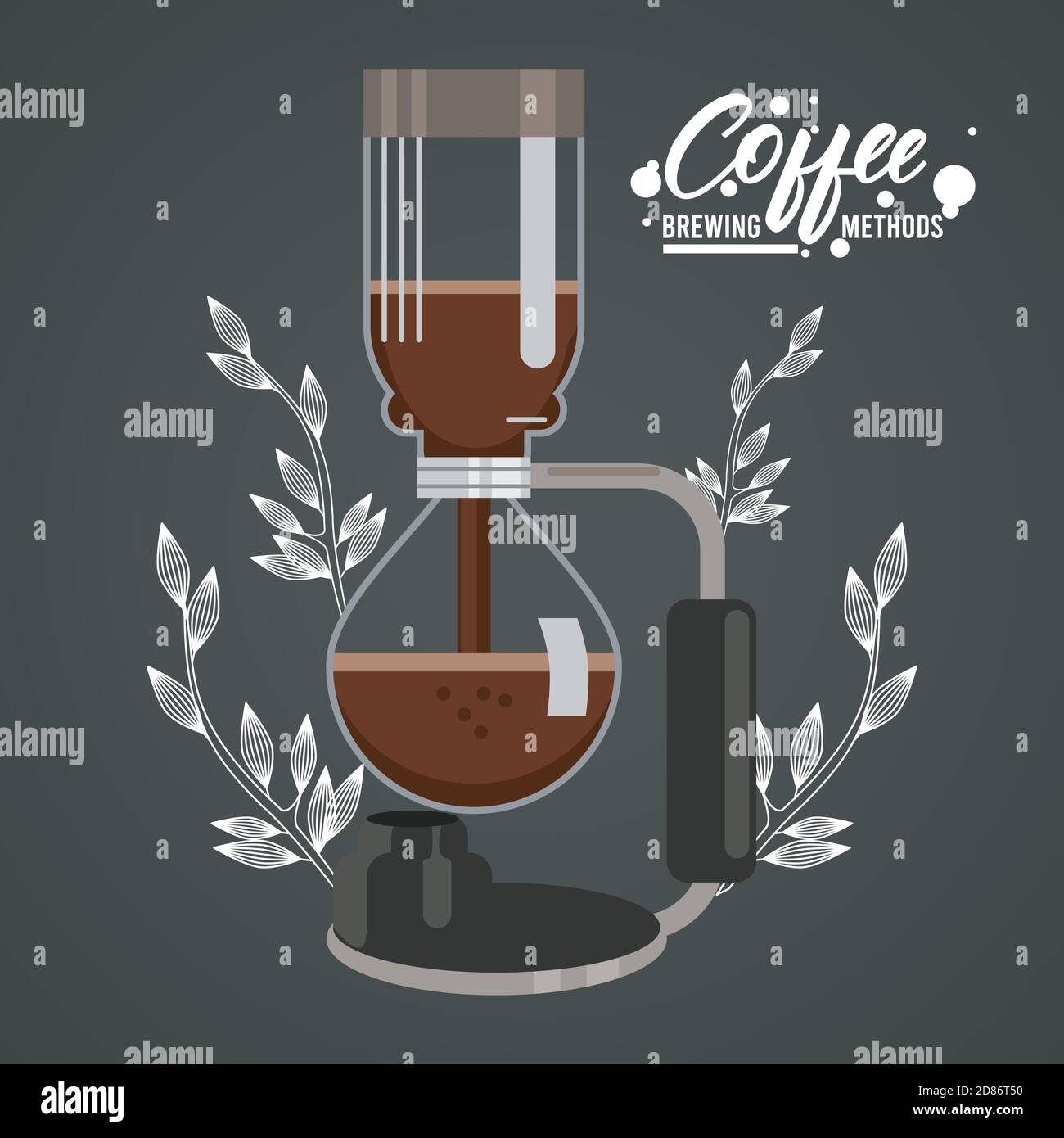 vacuum pot coffee brewing method vector illustration design Stock ...