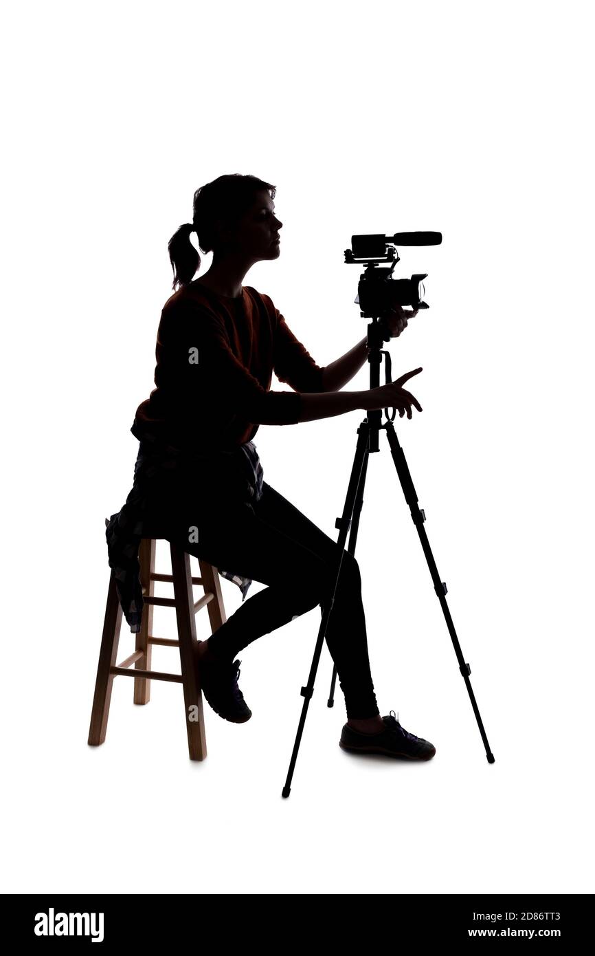 Female photographer silhouette Cut Out Stock Images & Pictures - Alamy