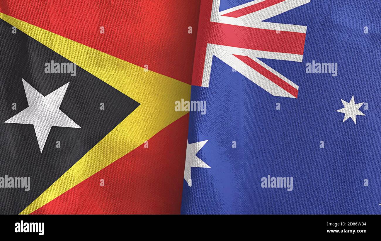 Australia and Timor-Leste East Timor two flags textile cloth 3D ...