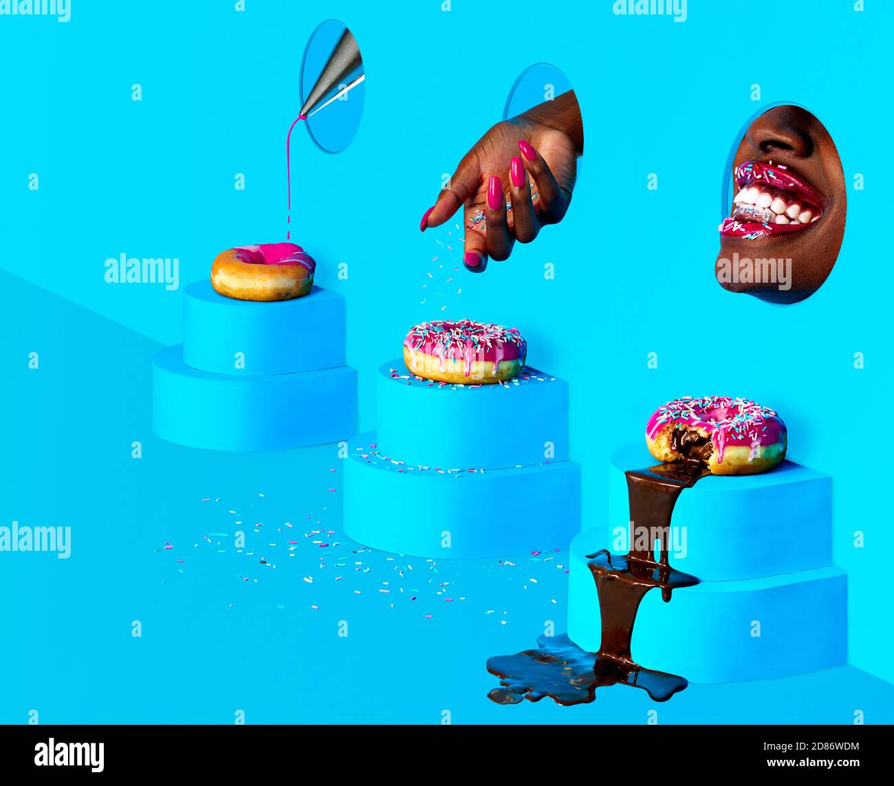 Making a donut for happiness and taste Stock Photo - Alamy