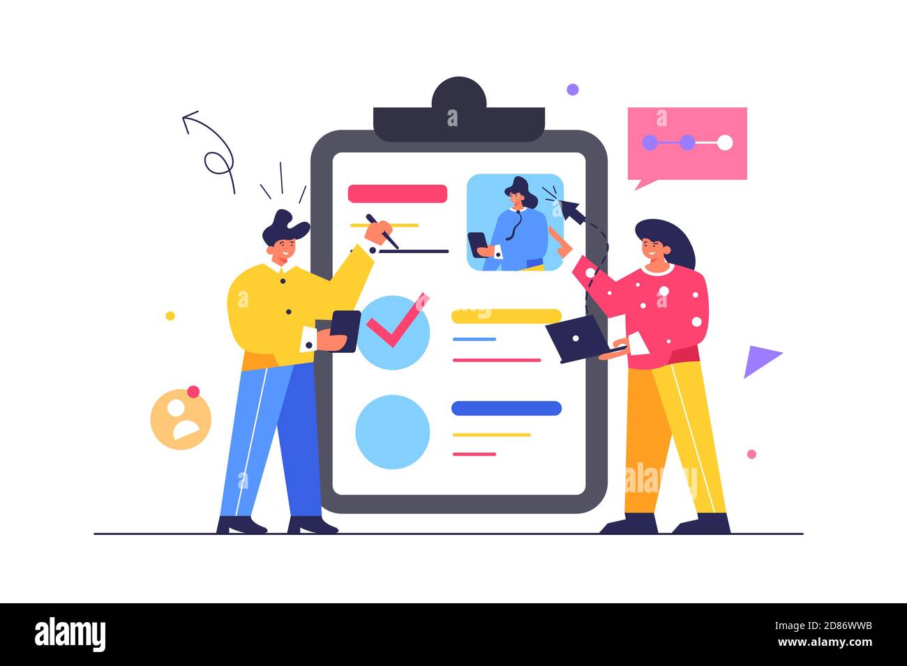 Online questionnaire people fill Stock Vector Images - Alamy