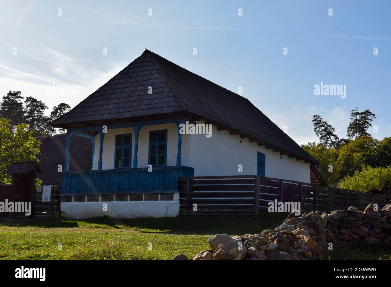 Authentic old house of Romanian popular culture. The house with a ...