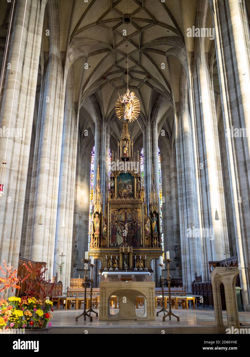 Main altar of the Parish of St. Georg, Dinkelsbuhl Stock Photo - Alamy