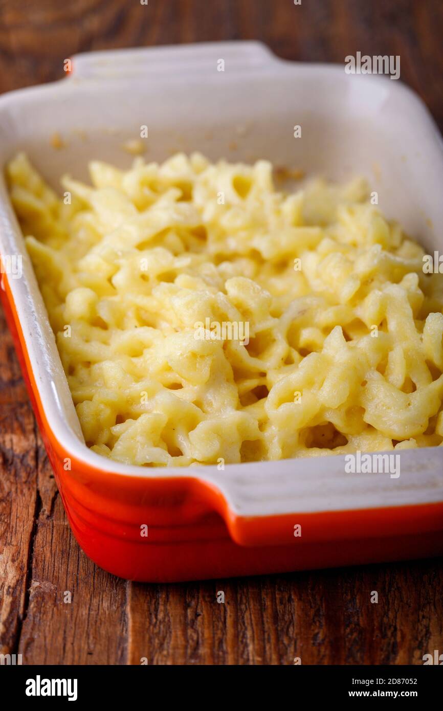 swabian spaetzle pasta with cheese Stock Photo - Alamy