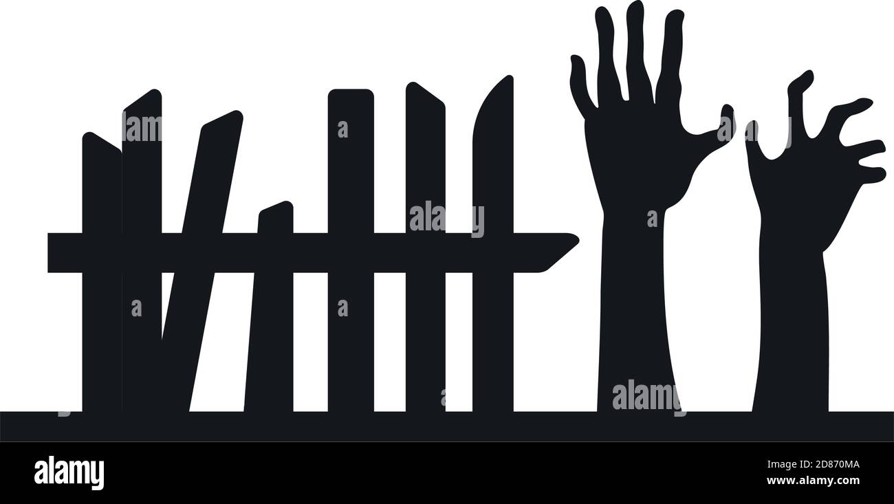 zombies death hands and fence vector illustration design Stock Vector ...