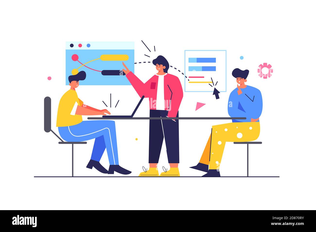 Startup workers Stock Vector Images - Alamy