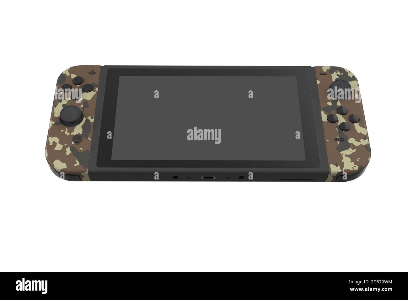 Realistic video game controllers attached to touch screen isolated on ...