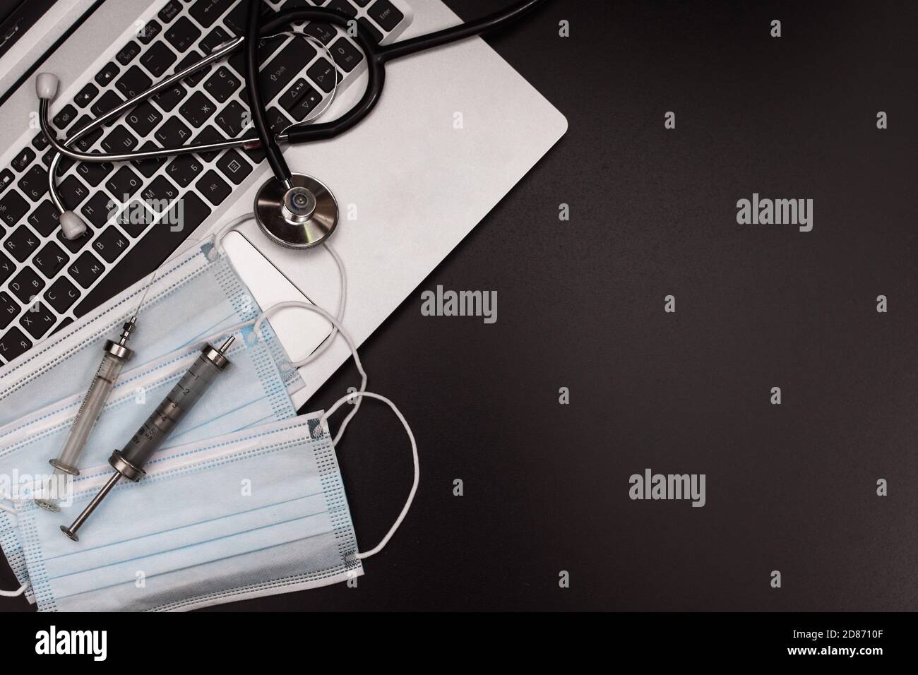 Doctor's office with modern workplace in medical clinic. Laptop ...