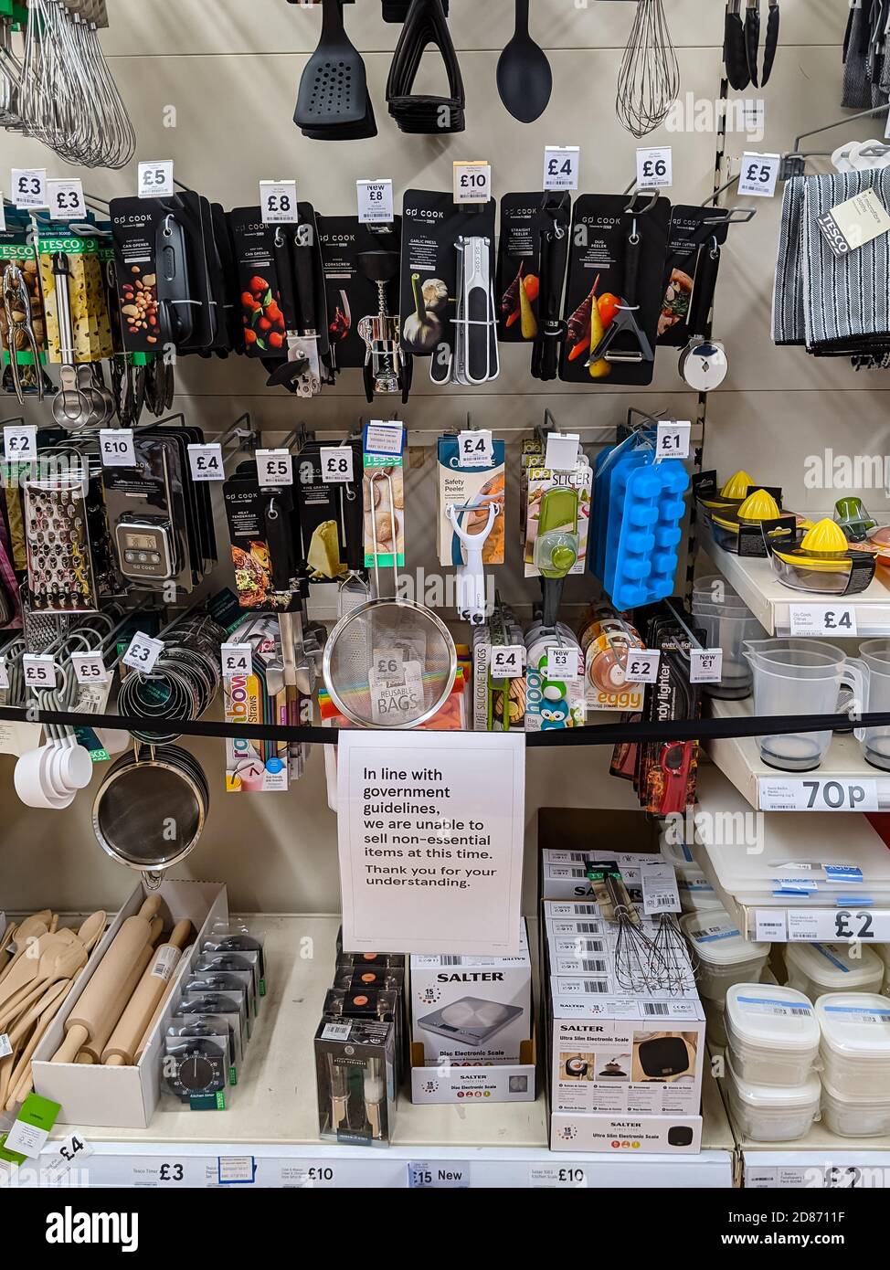Closed off aisles in a supermarket containing what the Welsh Government ...