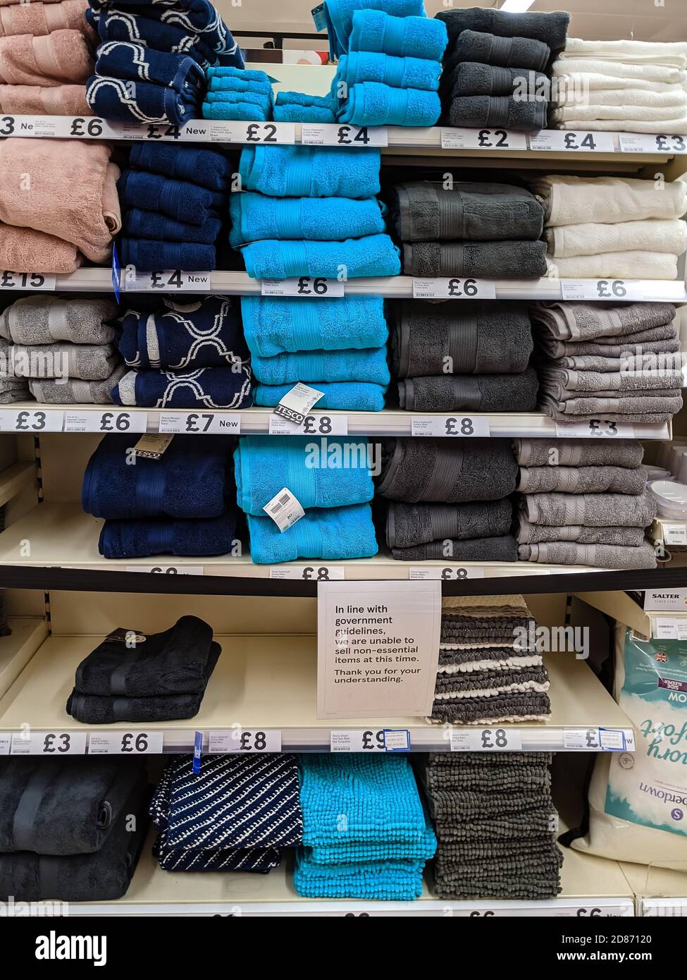 Closed off aisles in a supermarket containing what the Welsh Government ...