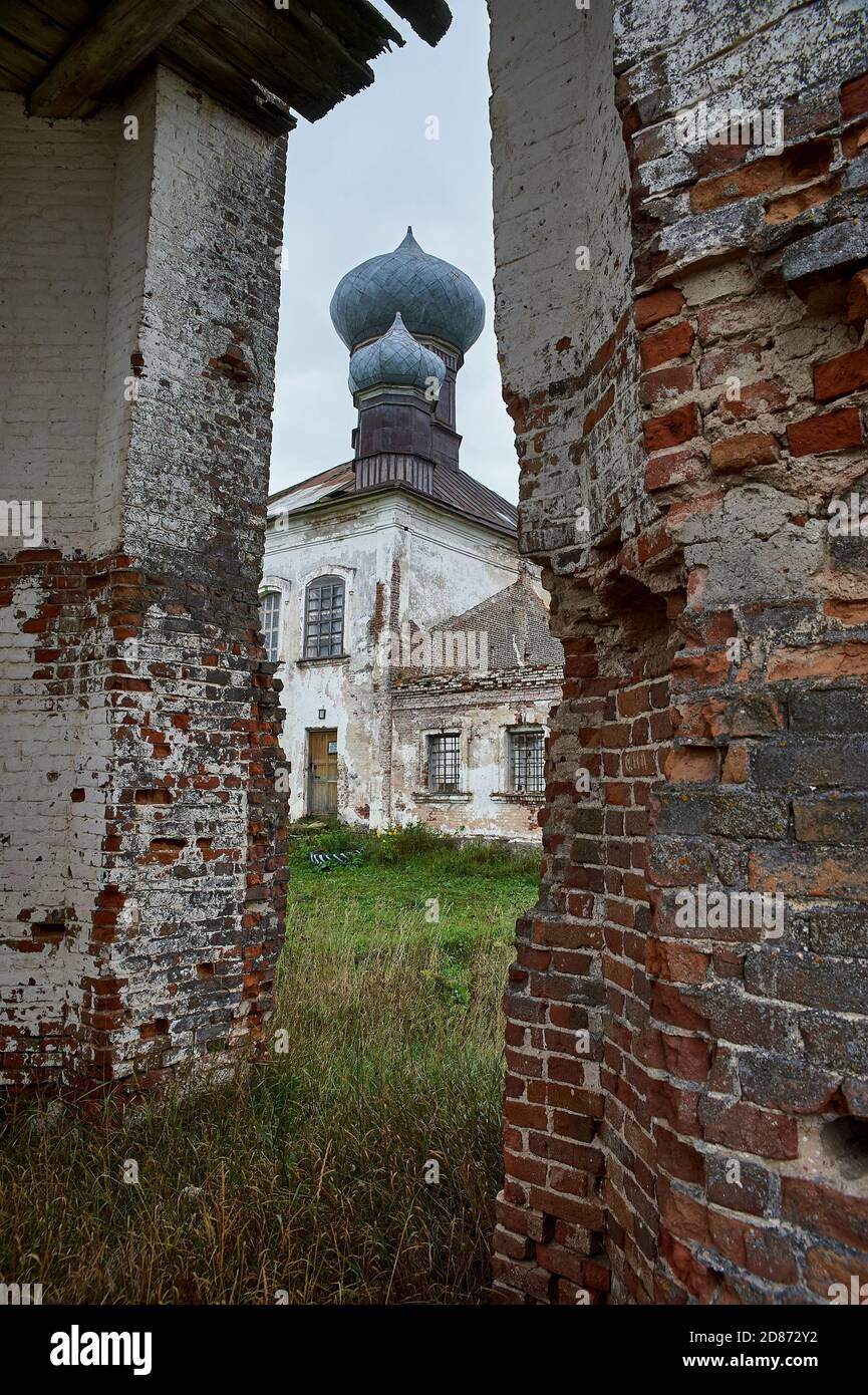 part of the temple in the opening of the destroyed bell tower Stock ...