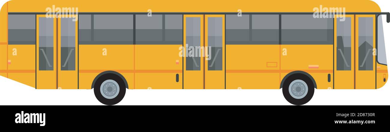 yellow bus public transport vehicle icon vector illustration design ...