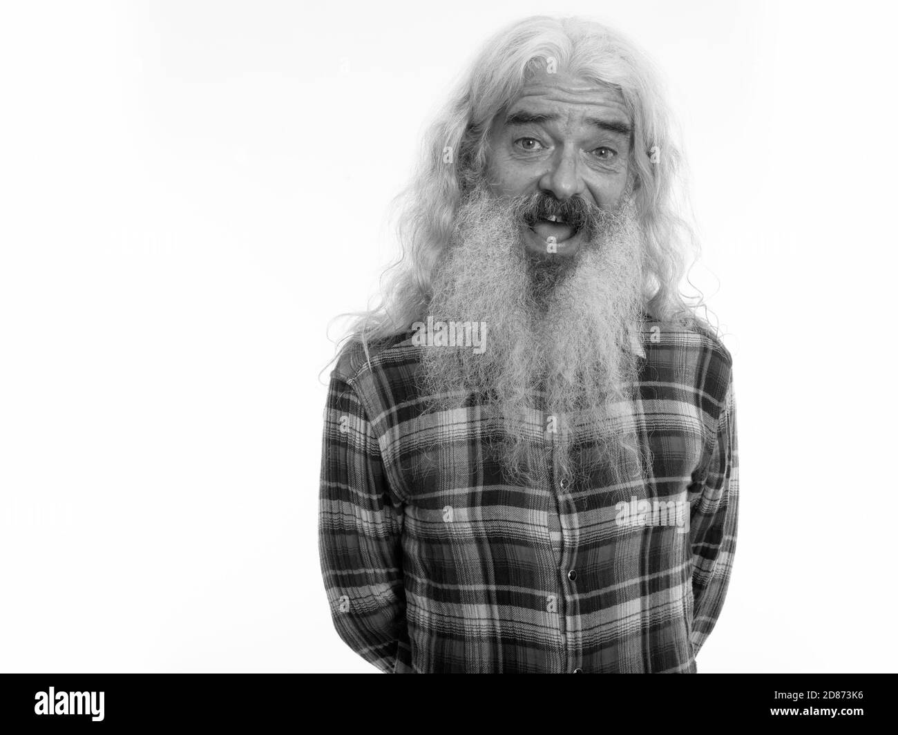 Long hair beard smile Black and White Stock Photos & Images - Alamy