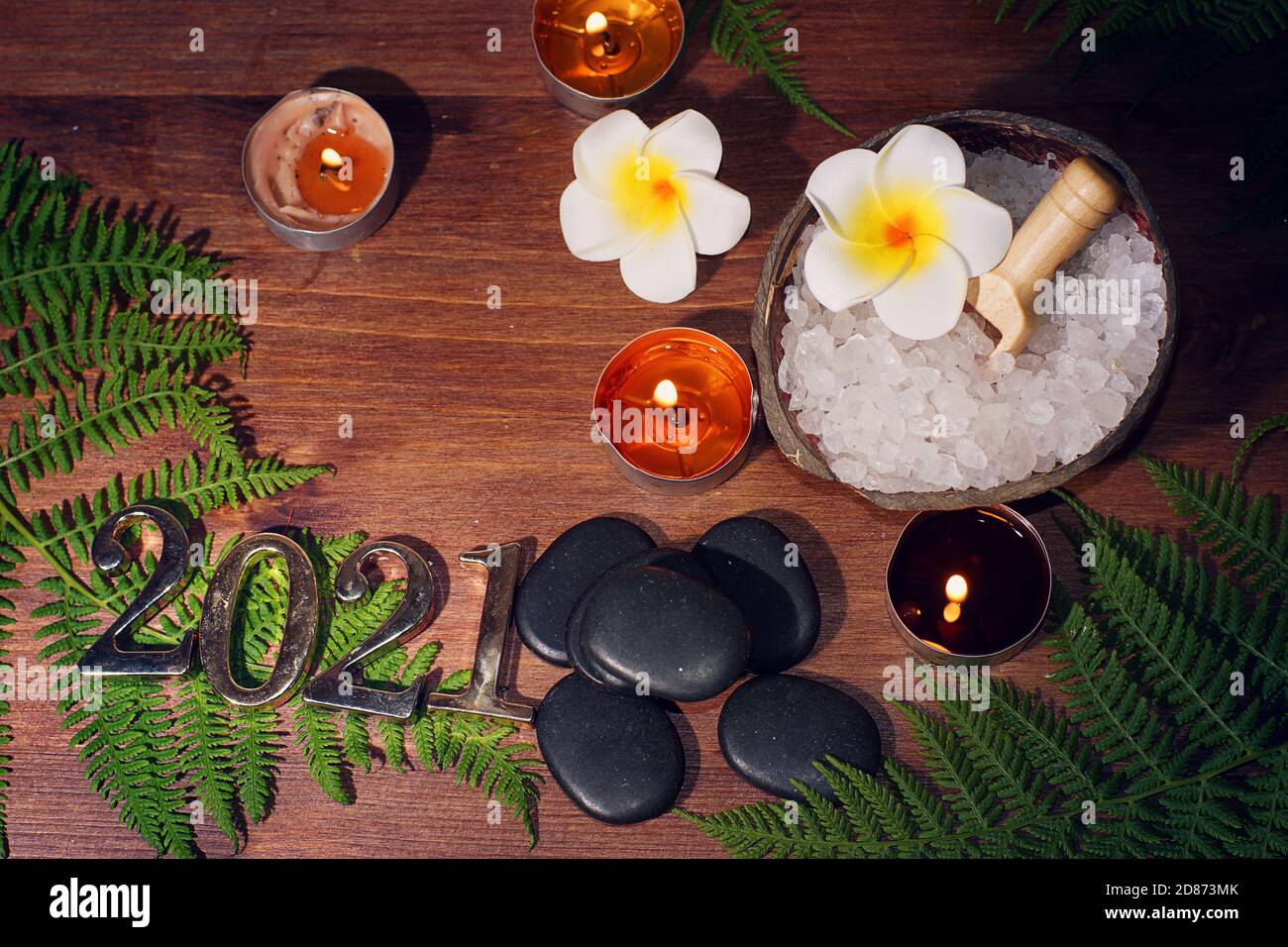 Basalt black stones for hot massage, sea salt for peeling, burning ...