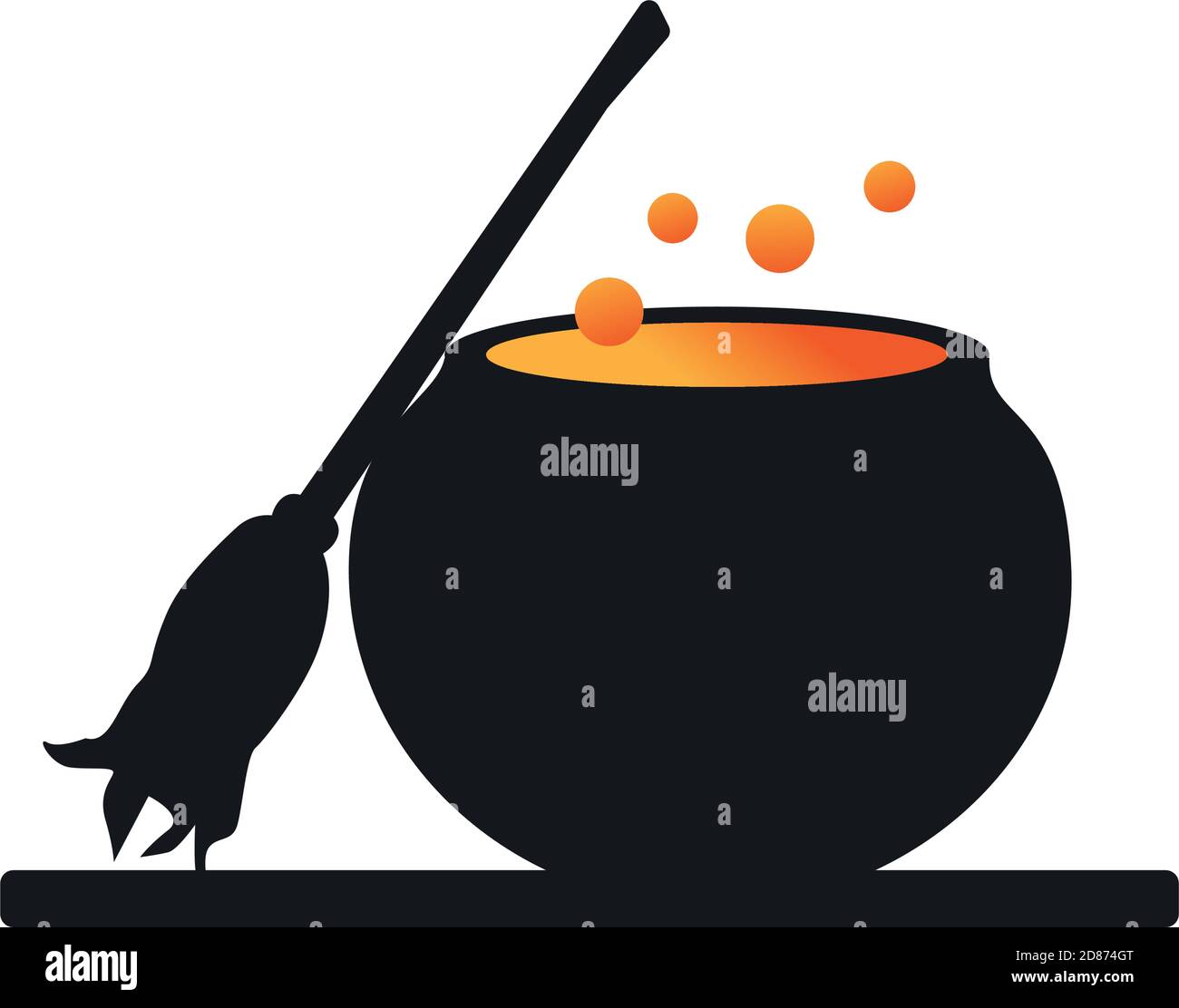 Magic potion pot broom Stock Vector Images - Alamy
