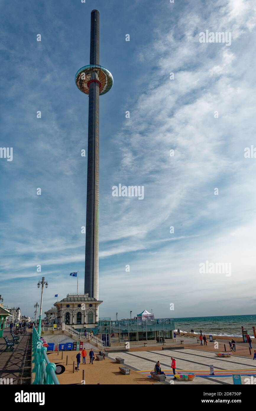 Eye 360 Observation Tower on Brighton Sea Front Stock Photo - Alamy
