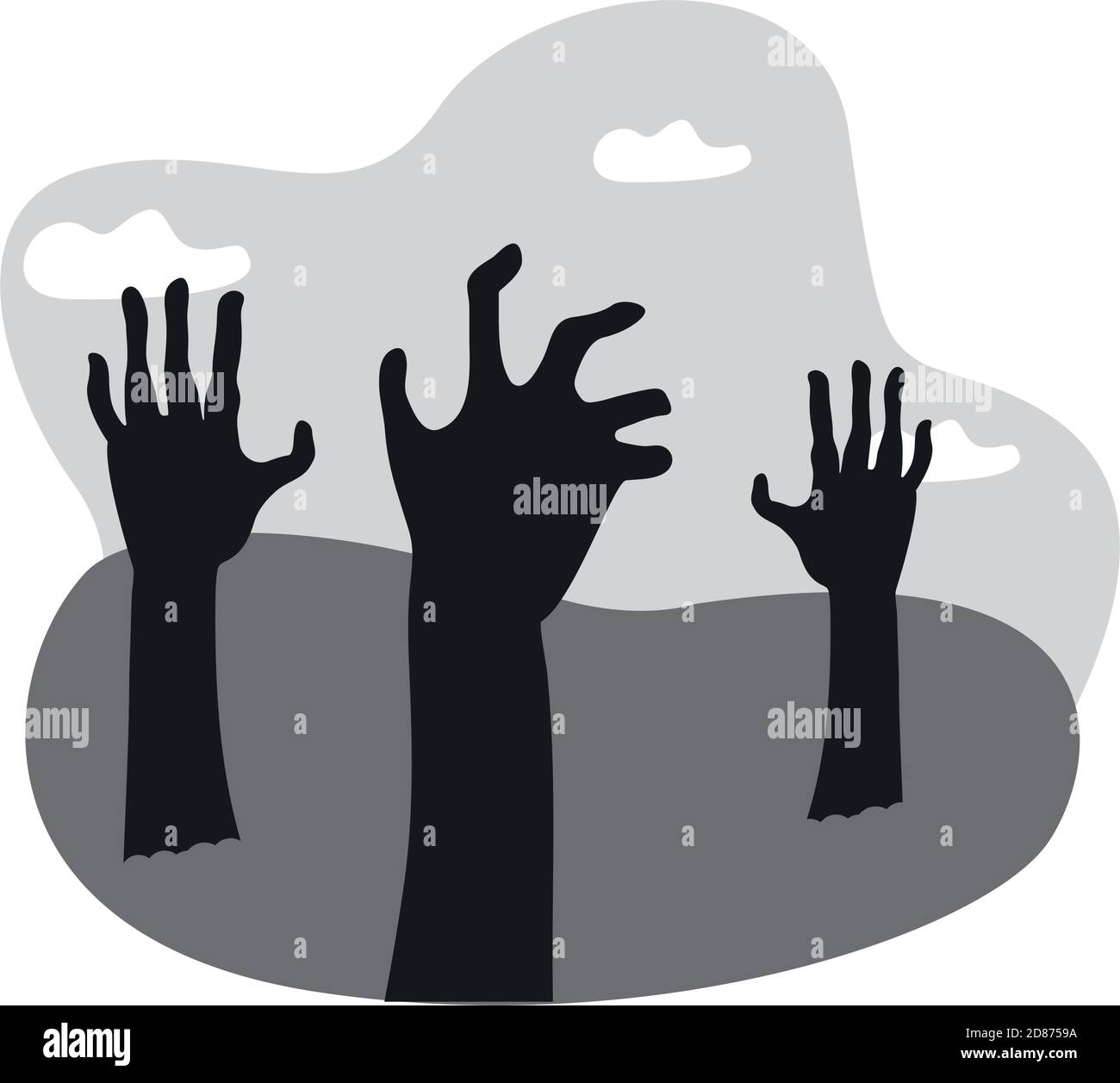 zombies death hands isolated icons vector illustration design Stock ...