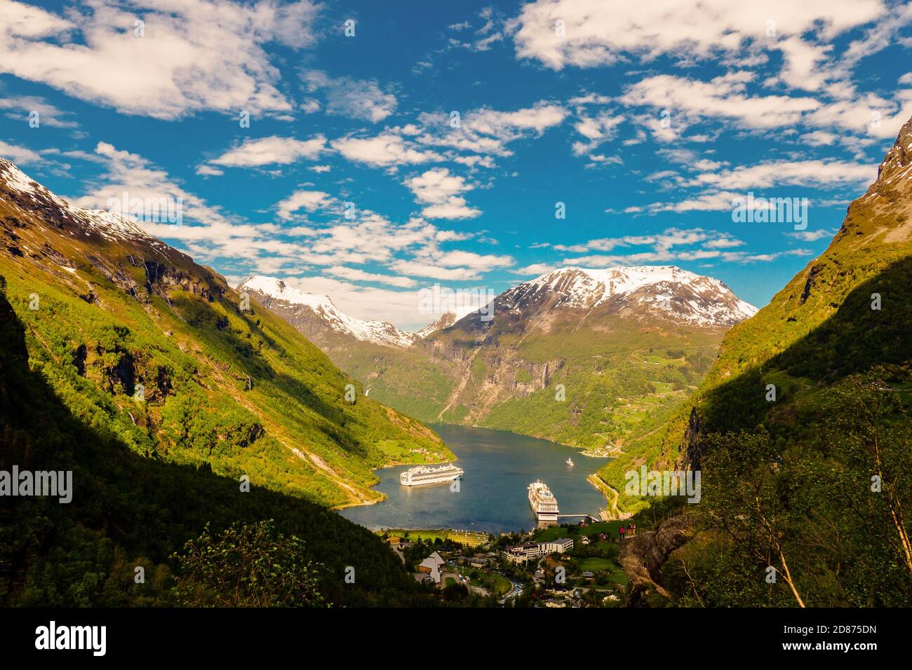 Geirangerfjord, from Gjerdefossen viewpoint, nr Geiranger, Norway Stock ...