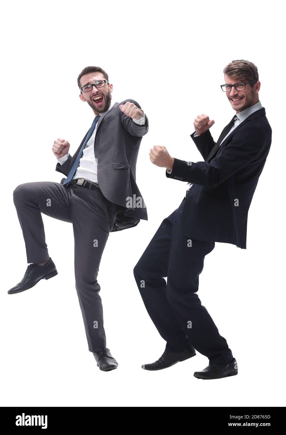 Happy successful businessman dancing in hi-res stock photography and ...
