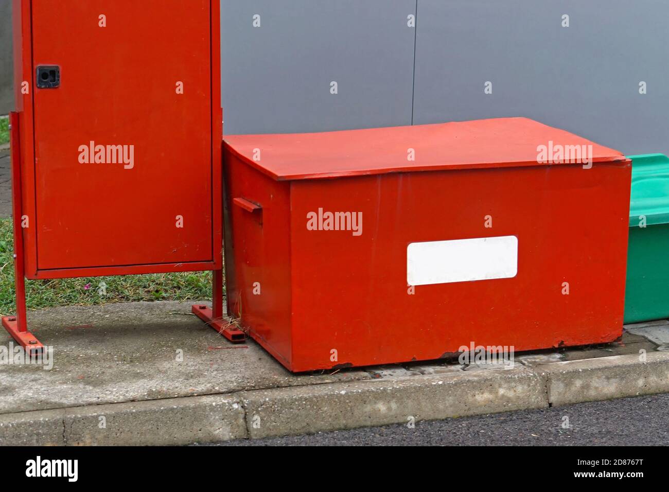 Big red box for fire emergency equipment Stock Photo - Alamy
