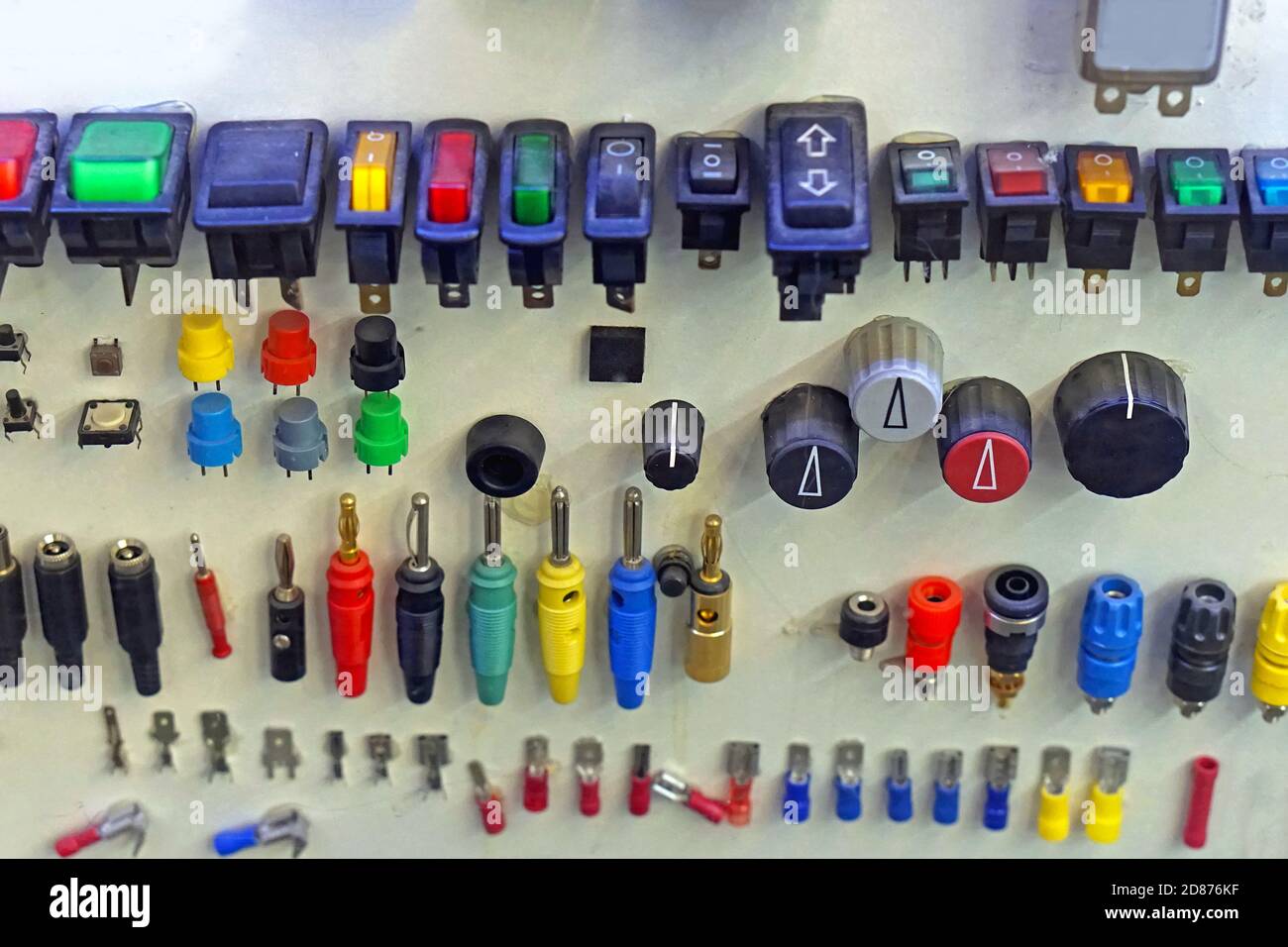 Switch buttons plugs parts for electronics display Stock Photo - Alamy