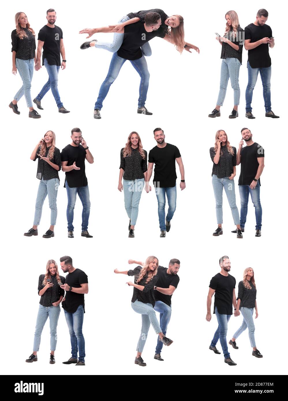 collage of photos of a beautiful young couple Stock Photo - Alamy