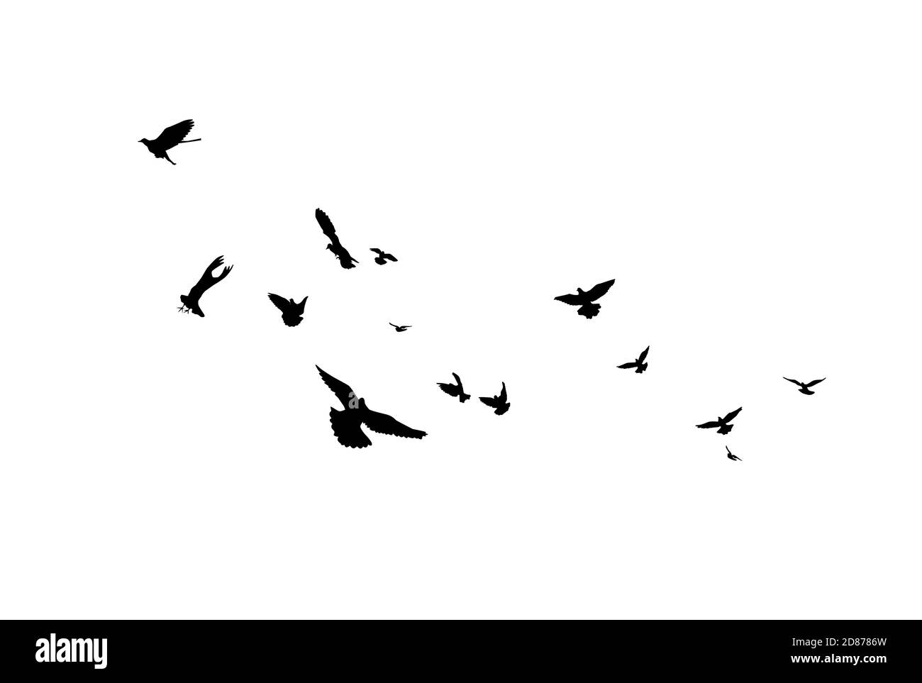 A flock of flying birds. Vector illustration Stock Vector Image & Art ...