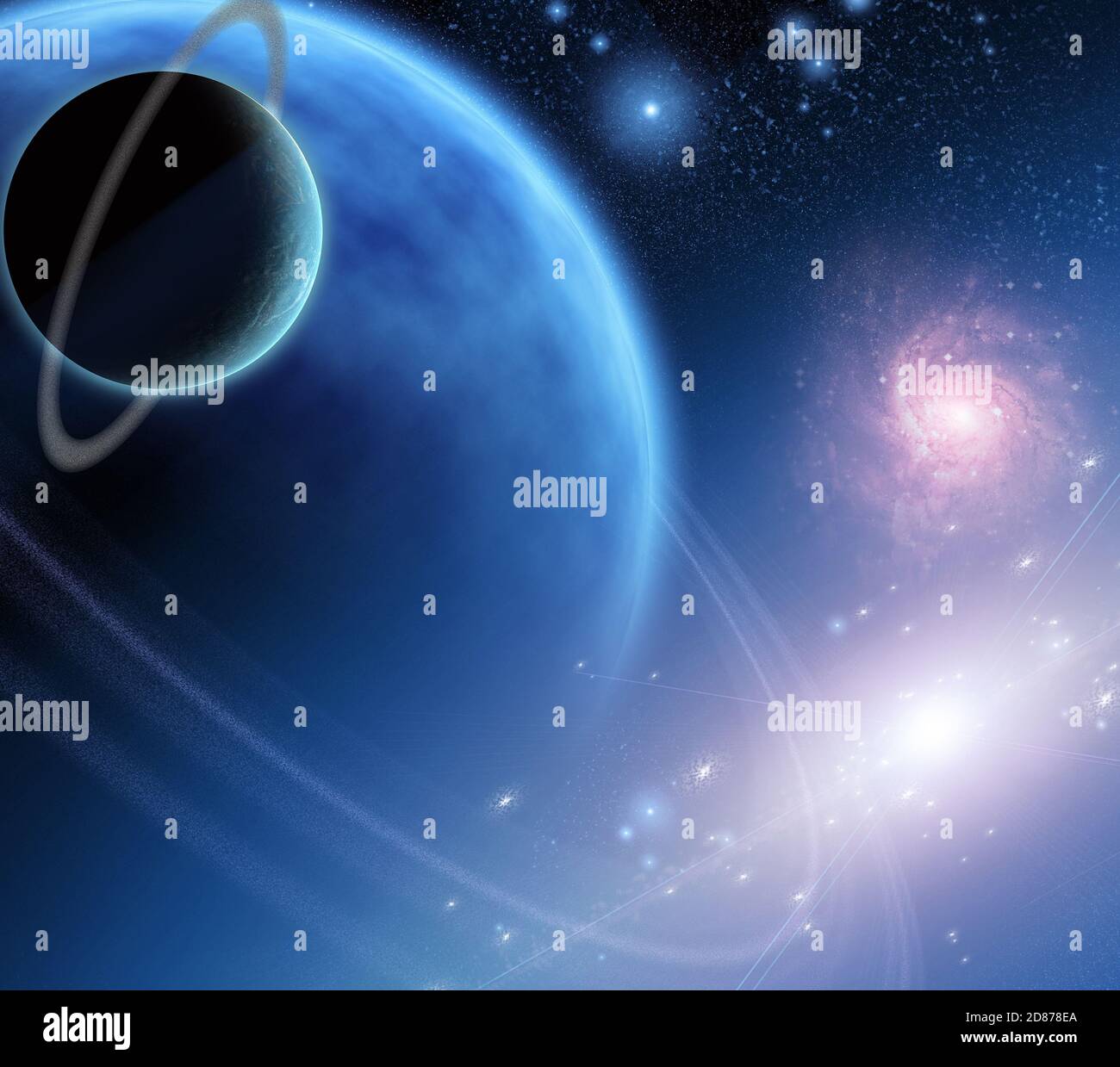 Ringed Planets in Space Stock Photo - Alamy