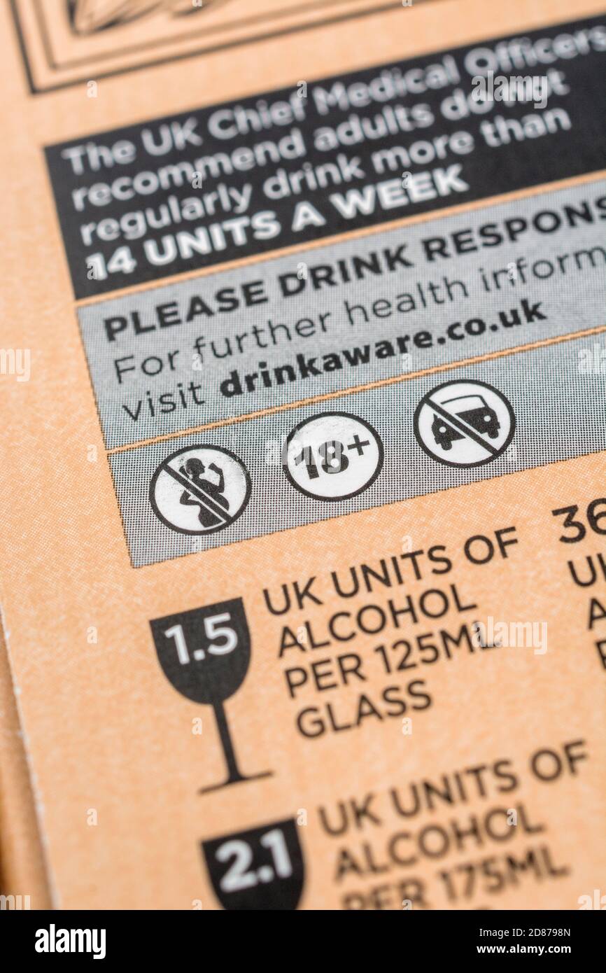 Alcohol consumption labelling hi-res stock photography and images - Alamy